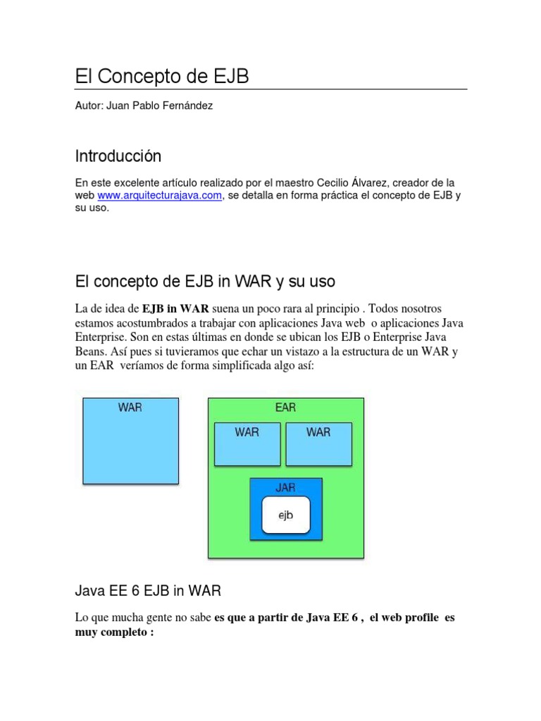 El Concepto de EJB | PDF | Java Enterprise Platform | Enterprise Java Beans