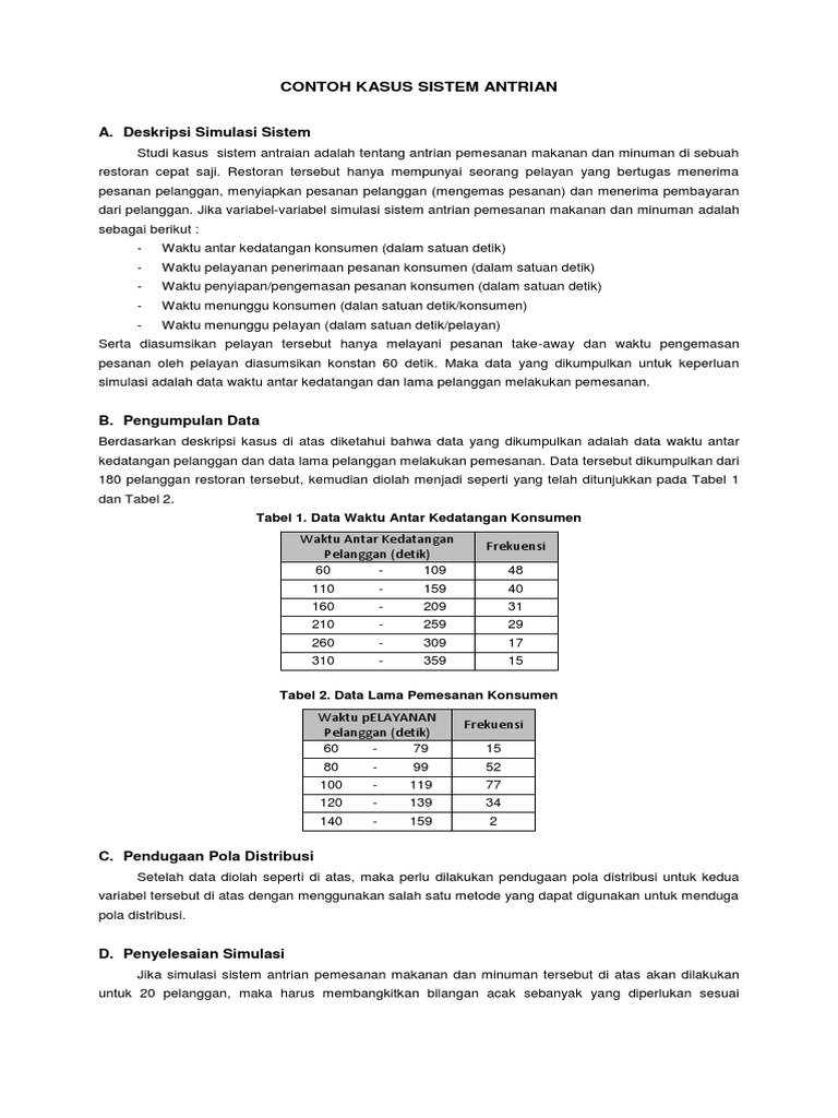 Contoh Sistem Antrian 2017 | PDF