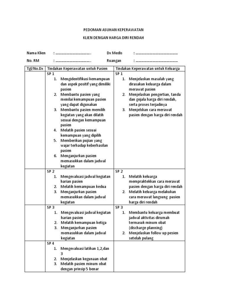 SP Harga Diri Rendah | PDF