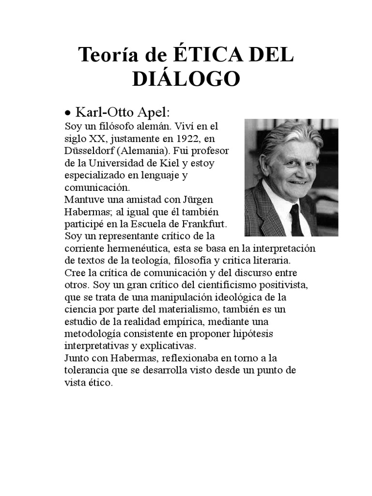 Teoría de Ética Del Diálogo | PDF