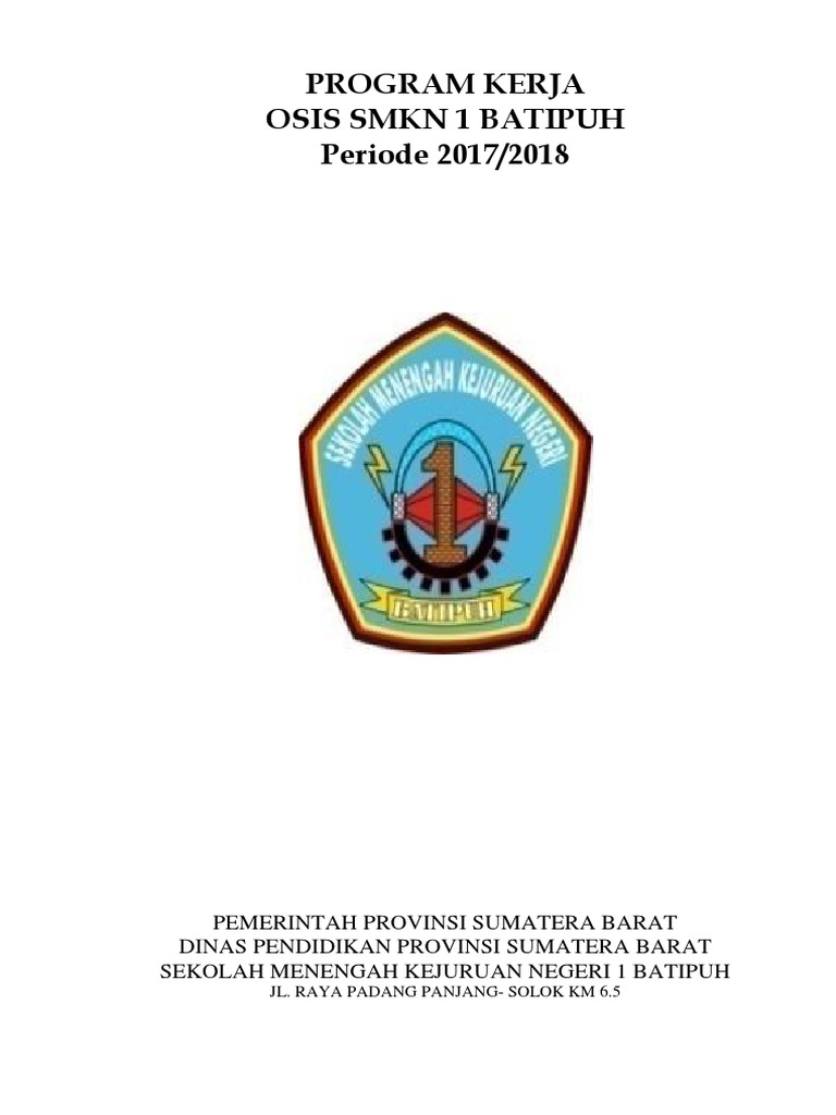 Program Kerja Osis SMK N 1 Batipuh 1718 | PDF