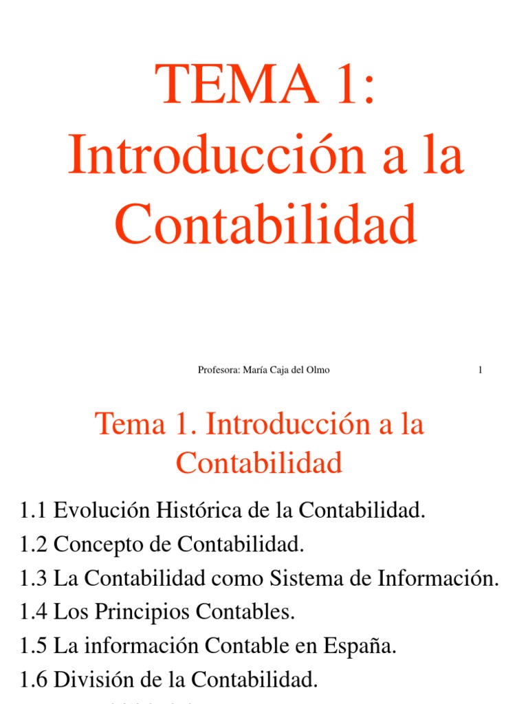 Tema 1. Introducción A La Contabilidad | PDF | Contabilidad | Estado financiero