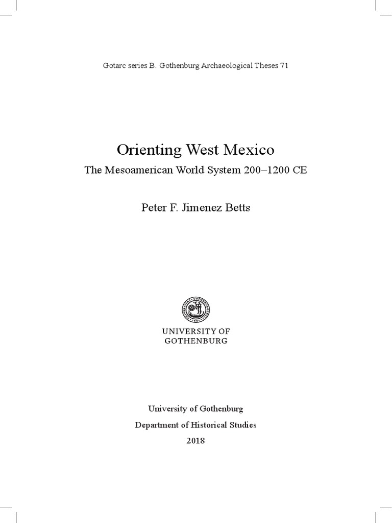 Peter Jimenez Orienting West Mexico | Download Free PDF | Mesoamerica ...