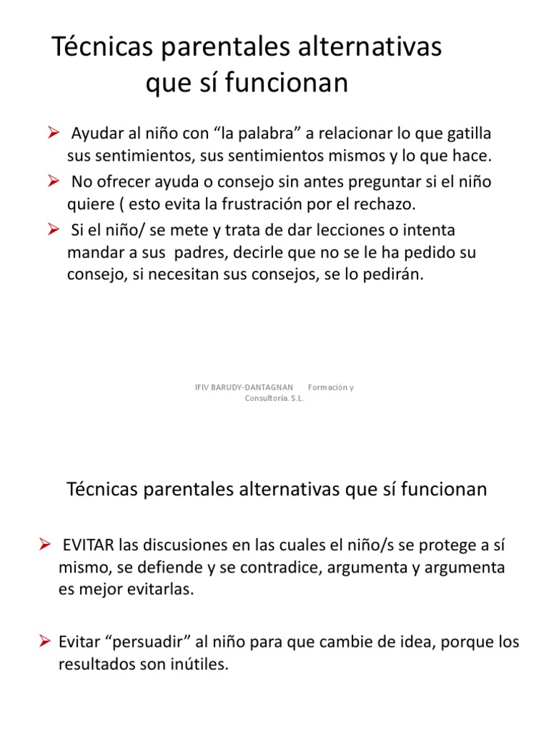 Tecnicas Parentales Que Si Funcionan IFIV Barudy - Dantagnan | PDF