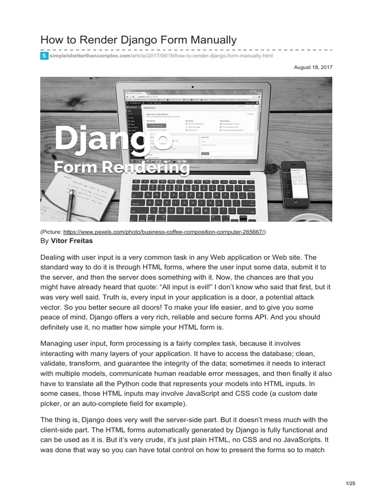 How To Render Django Form Manually | PDF | Software Engineering | Web Development