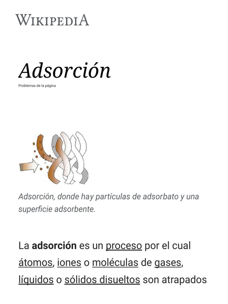 Adsorción - Wikipedia, La Enciclopedia Libre | PDF | Adsorción ...