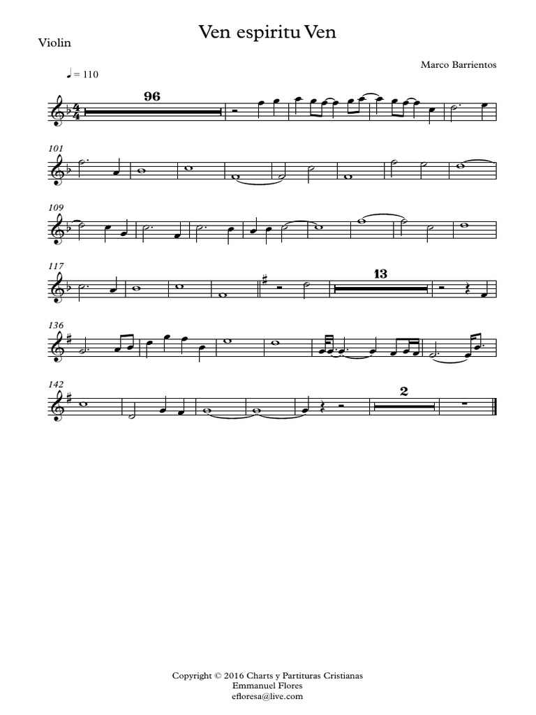 Ven Espiritu Ven - Violin | PDF