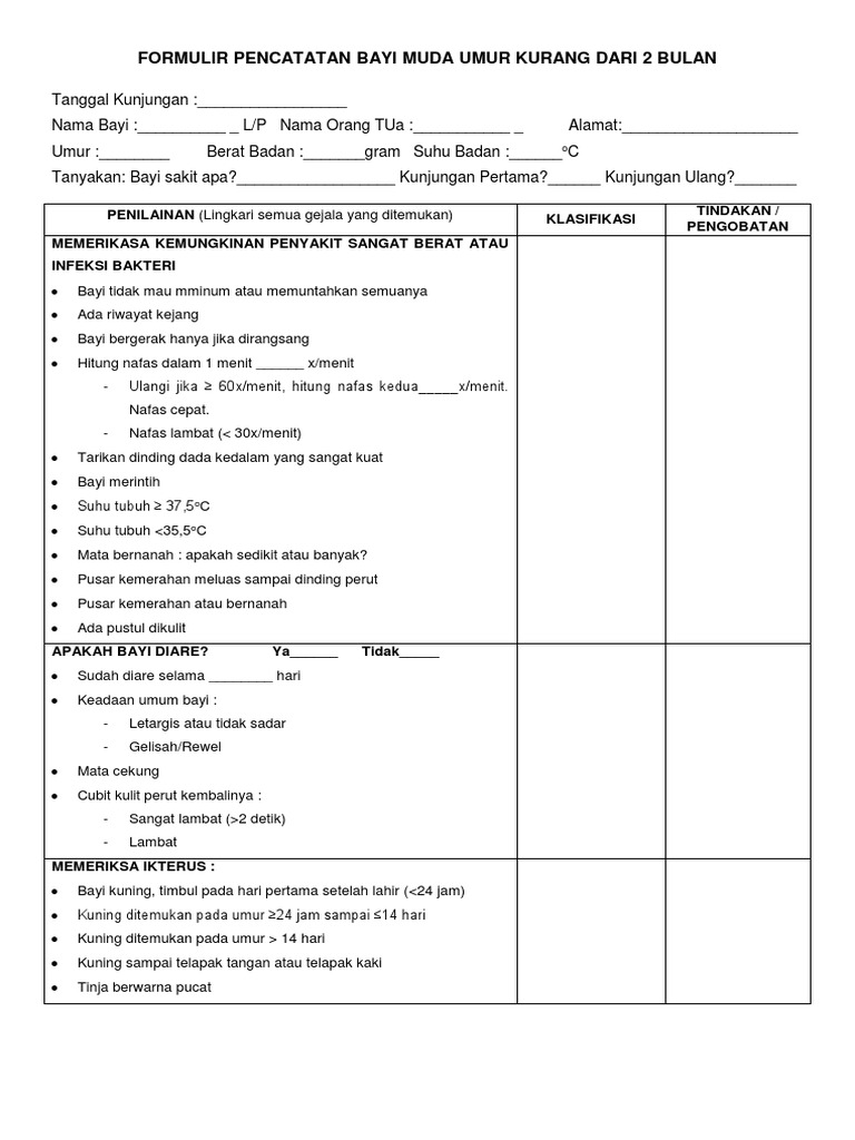 Formulir Pemeriksaan Bayi dan Balita | PDF | Gaya Hidup