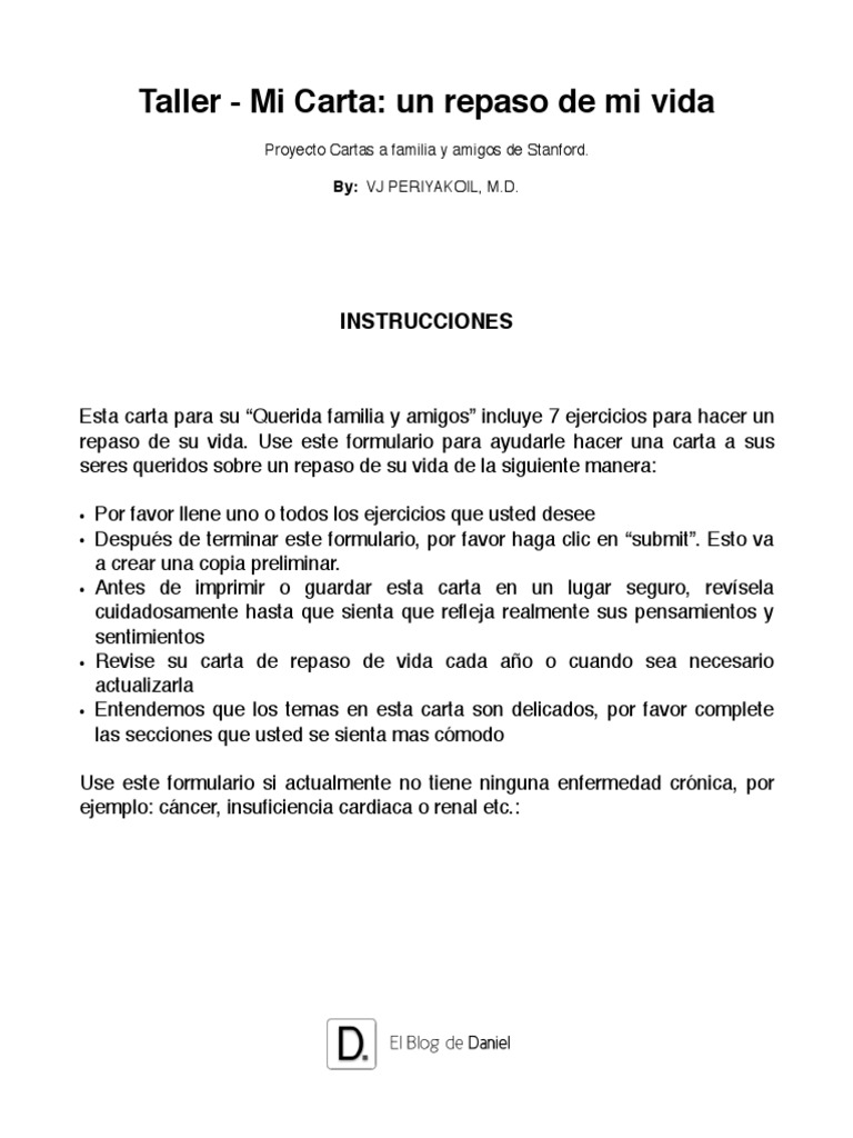 Carta de Reflexión sobre la Vida | PDF