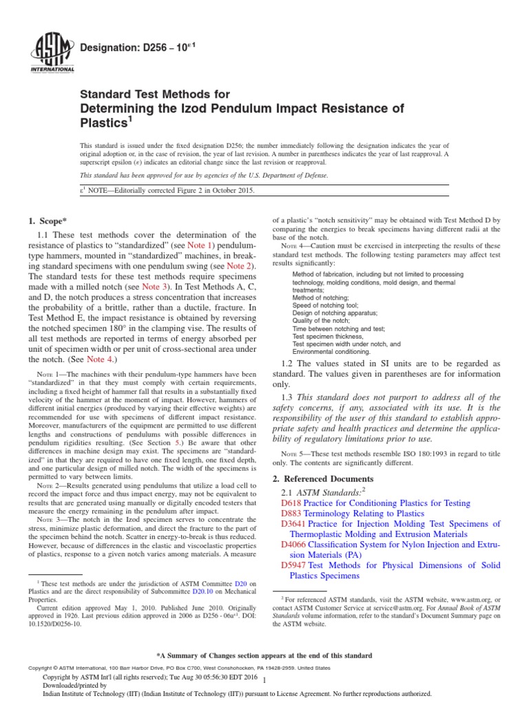 01 - Astm-D256 | PDF