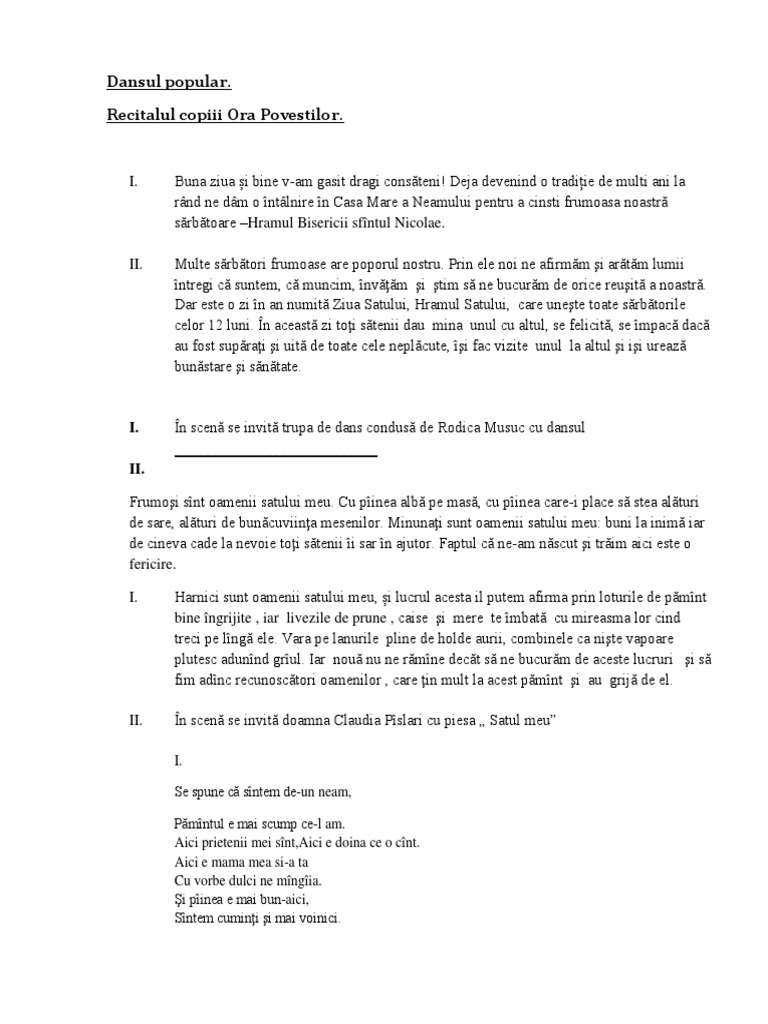 Scenariu Casa de Cultura | PDF