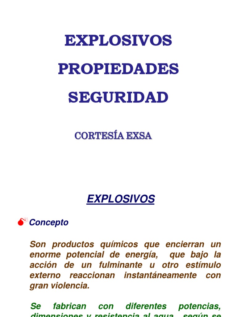 Explosivos Propiedades Seguridad | Material explosivo | Materiales