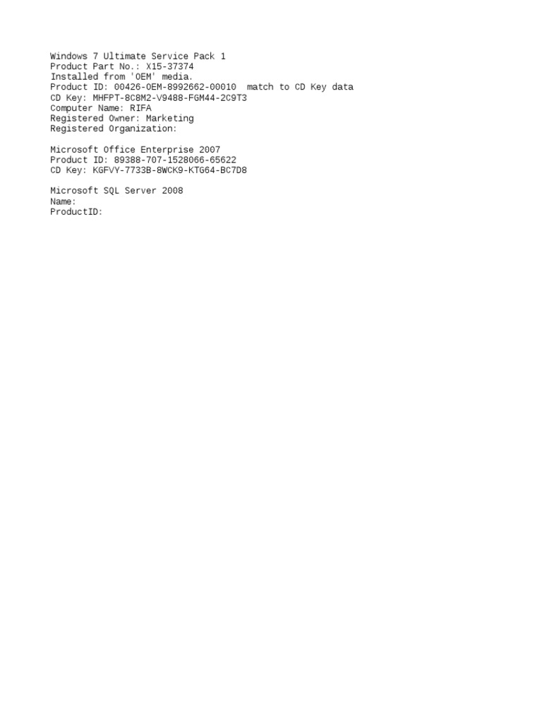 Windows 7 HP Key | PDF