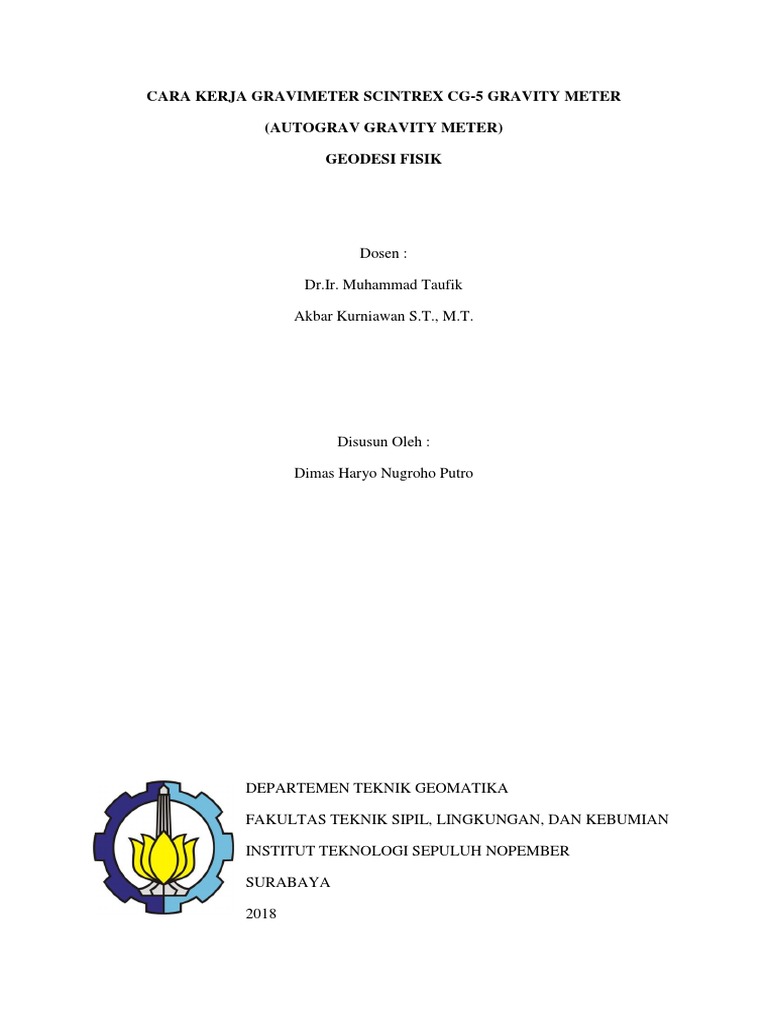 Cara Kerja Gravimeter Scintrex CG | PDF