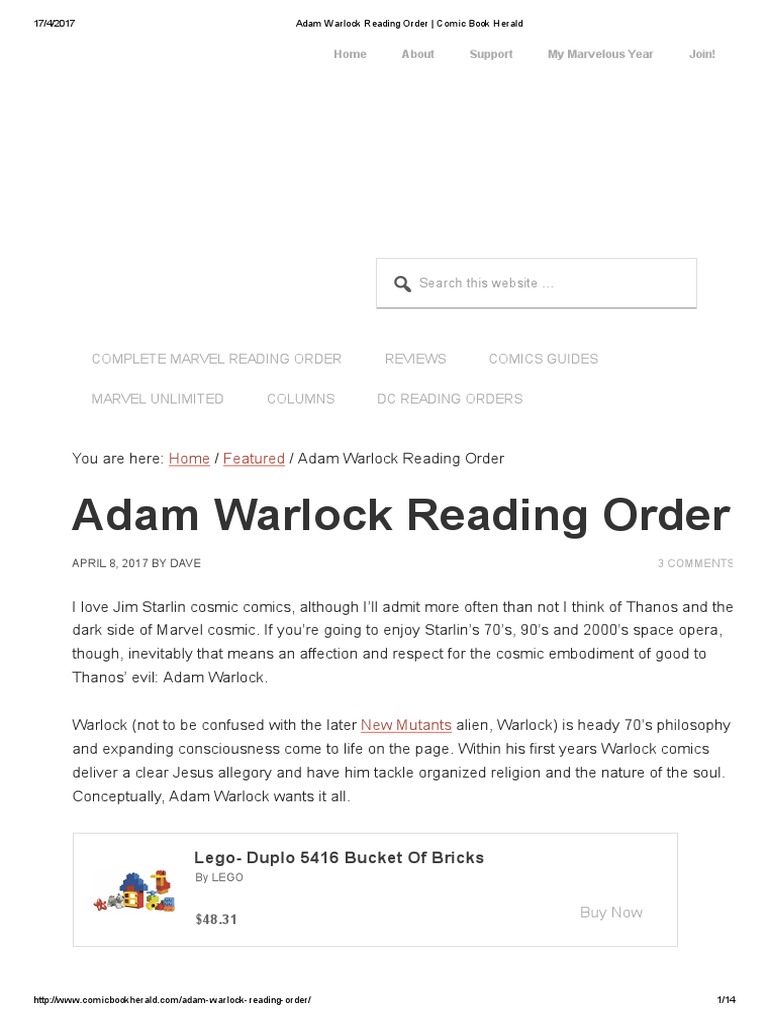Adam Warlock Reading Order - Comic Book Herald PDF | PDF | Marvel ...