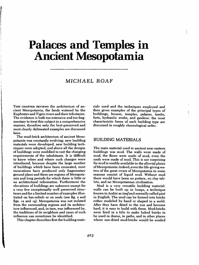 Palaces and Temples in Ancient Mesopotamia PDF | PDF | Mesopotamia ...
