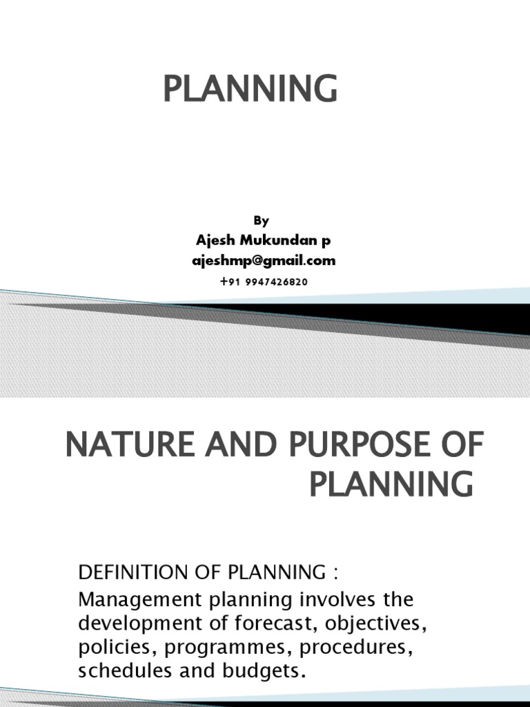 01 Planning - Planning Premises - Planning Process | PDF | Planning ...