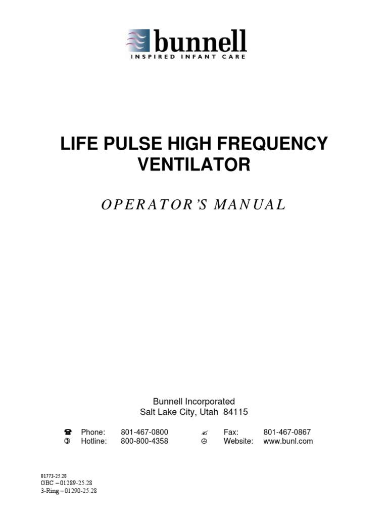 Life Pulse Ventilator Operator's Manual | PDF | Breathing | Vacuum Tube