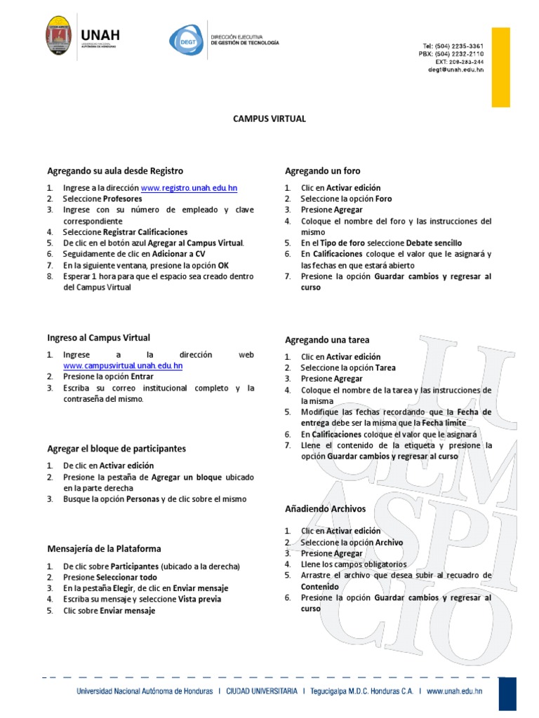 Guía para el Campus Virtual UNAH | PDF | Hyperlink | Point And Click