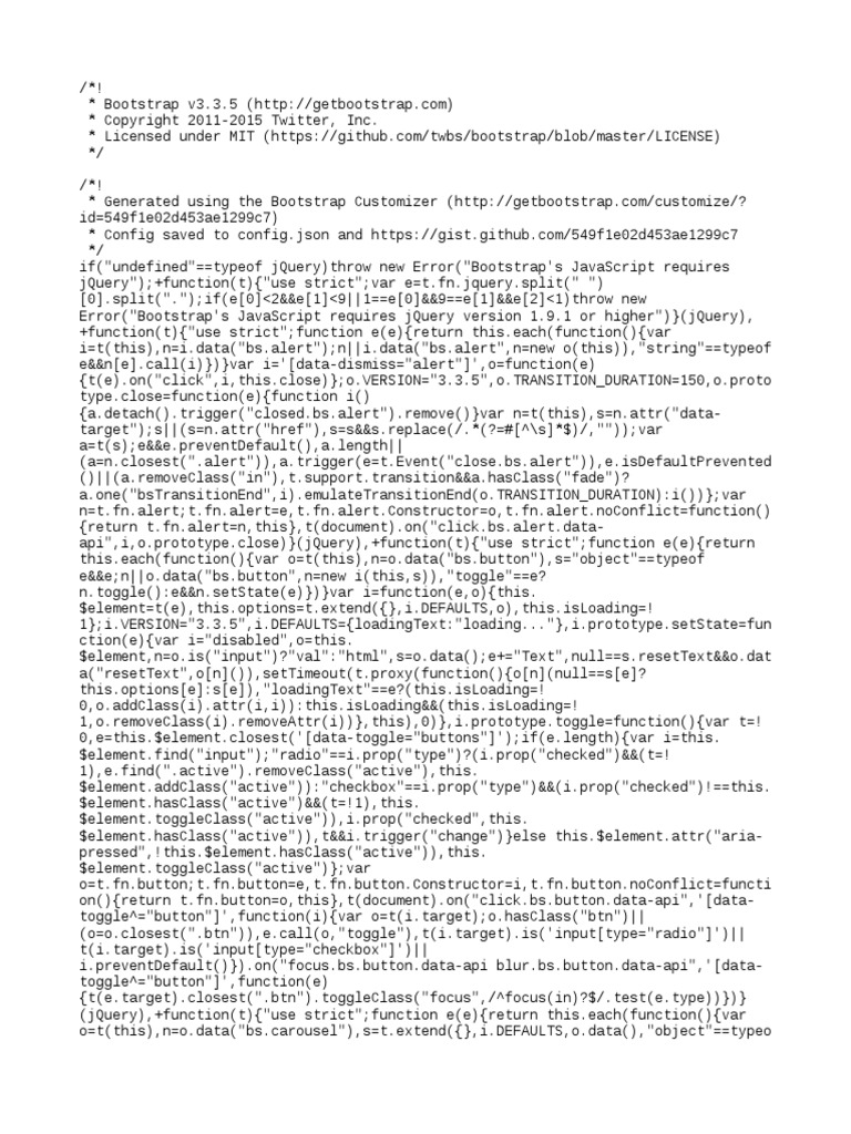 Bootstrap Min Js | PDF | J Query | Bootstrap (marco frontal)