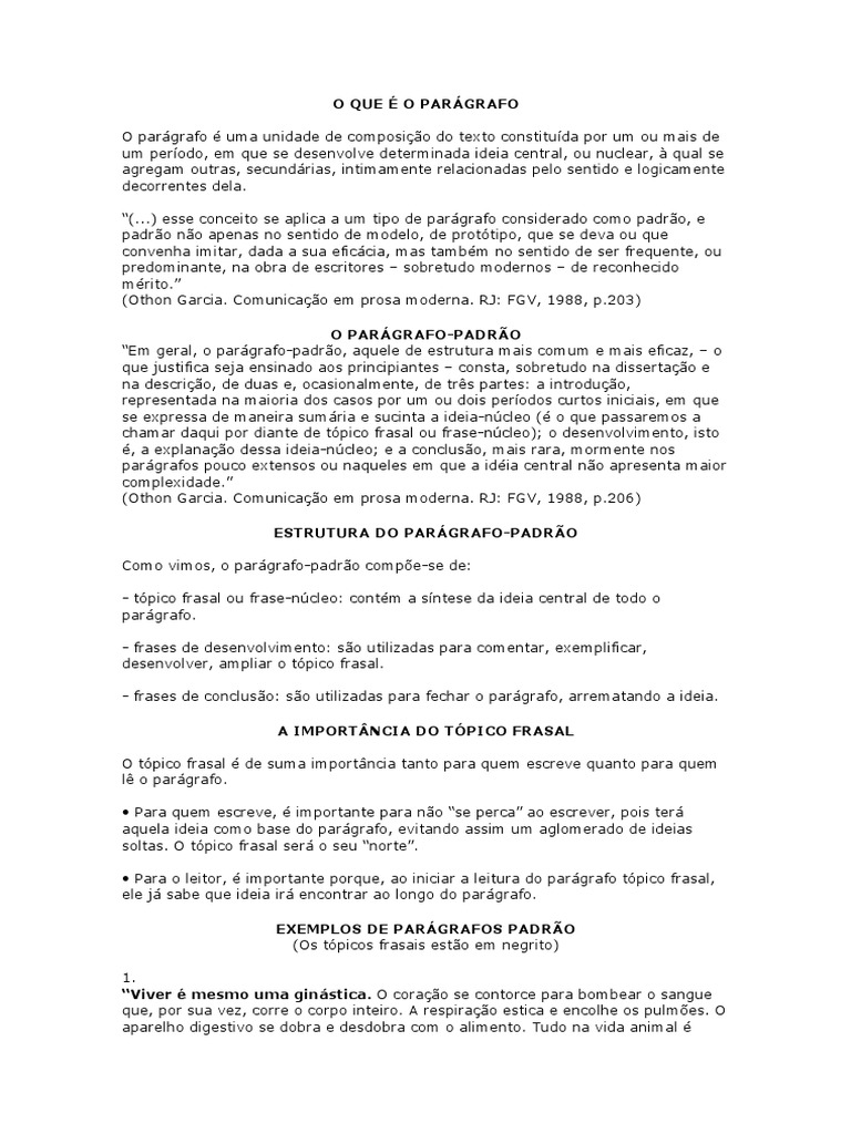 O Que É o Parágrafo | PDF | Brasil | Humano