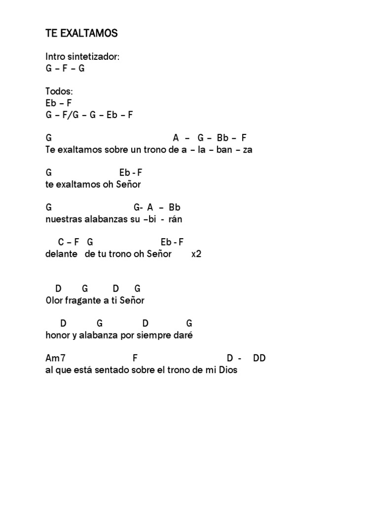 Te Exaltamos, ADORADLE | PDF