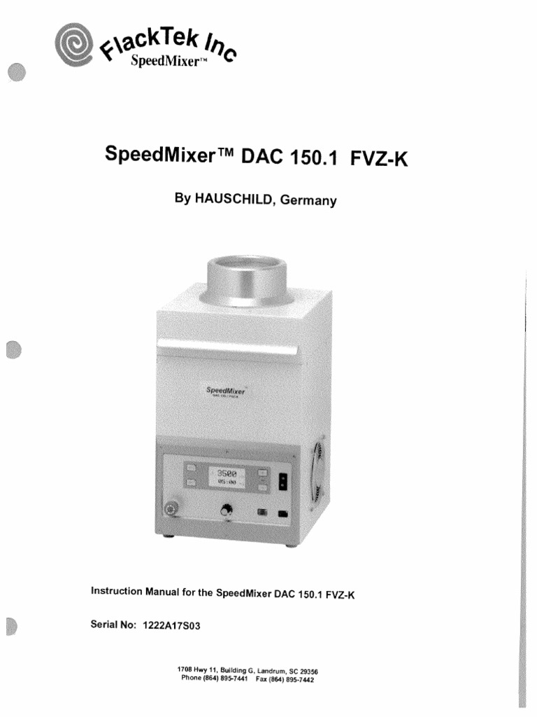 Manual SpeedMixer DAC 150.1 FVZ-K | PDF
