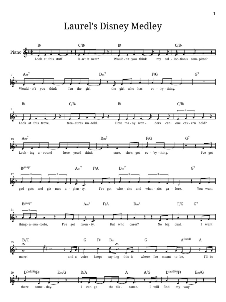 Laurel S Disney Medley Pdf