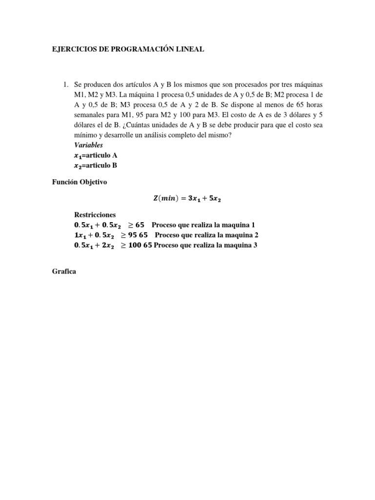 Deber de Programacion Lineal | PDF | Programación lineal | Alimentos
