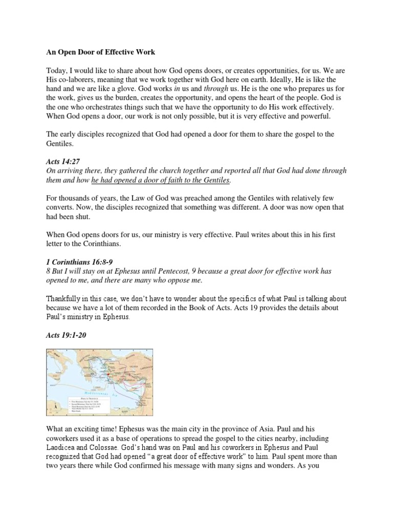 An Open Door (Sermon) | PDF | God In Christianity | Paul The Apostle