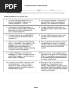 Probability Word Problems Worksheets | PDF | Dice | Probability