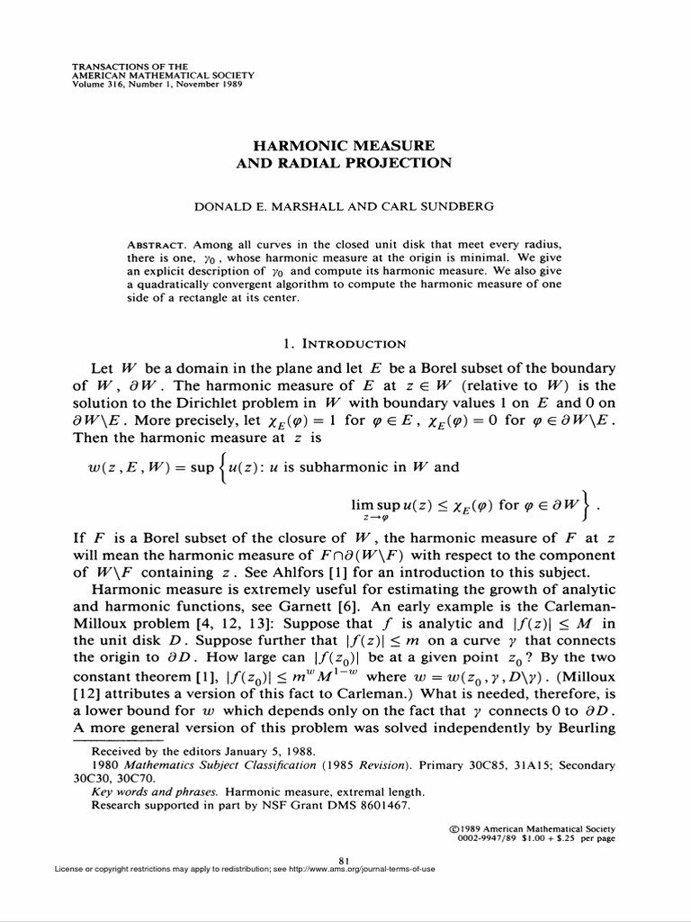 Projection Radial | PDF | Measure (Mathematics) | Curve