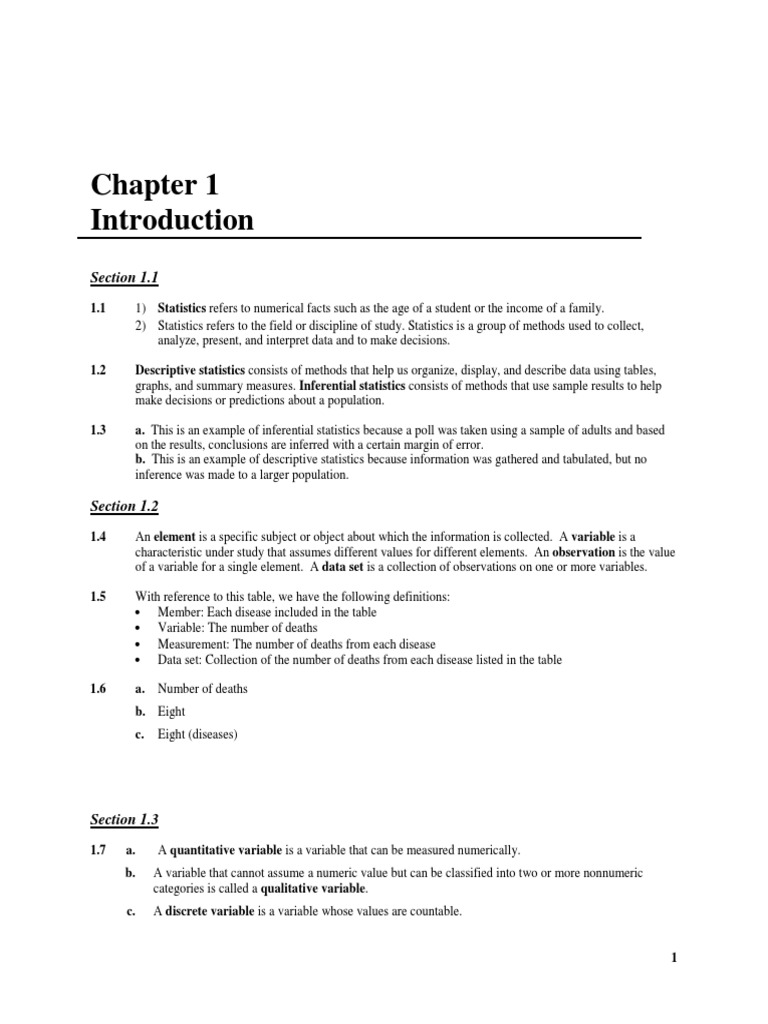 Solution Manual For Introductory Statistics 9th Edition by Mann ...