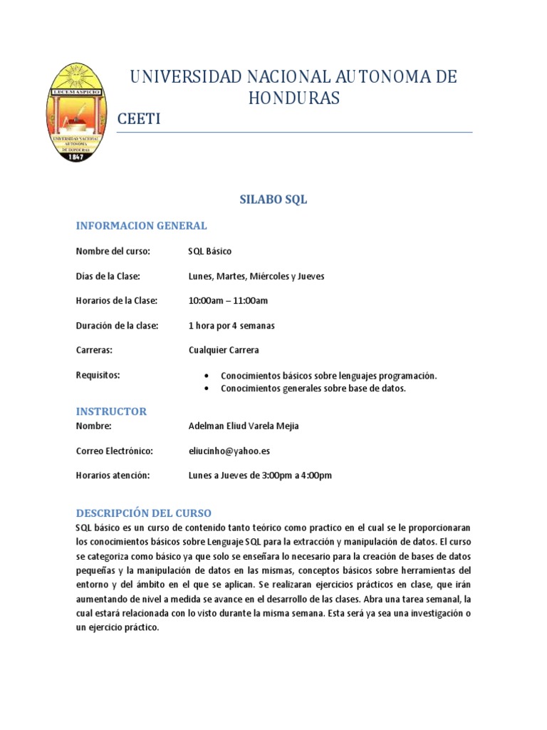 Curso de SQL Básico no CEETI | PDF | SQL | Tabela (banco de dados)