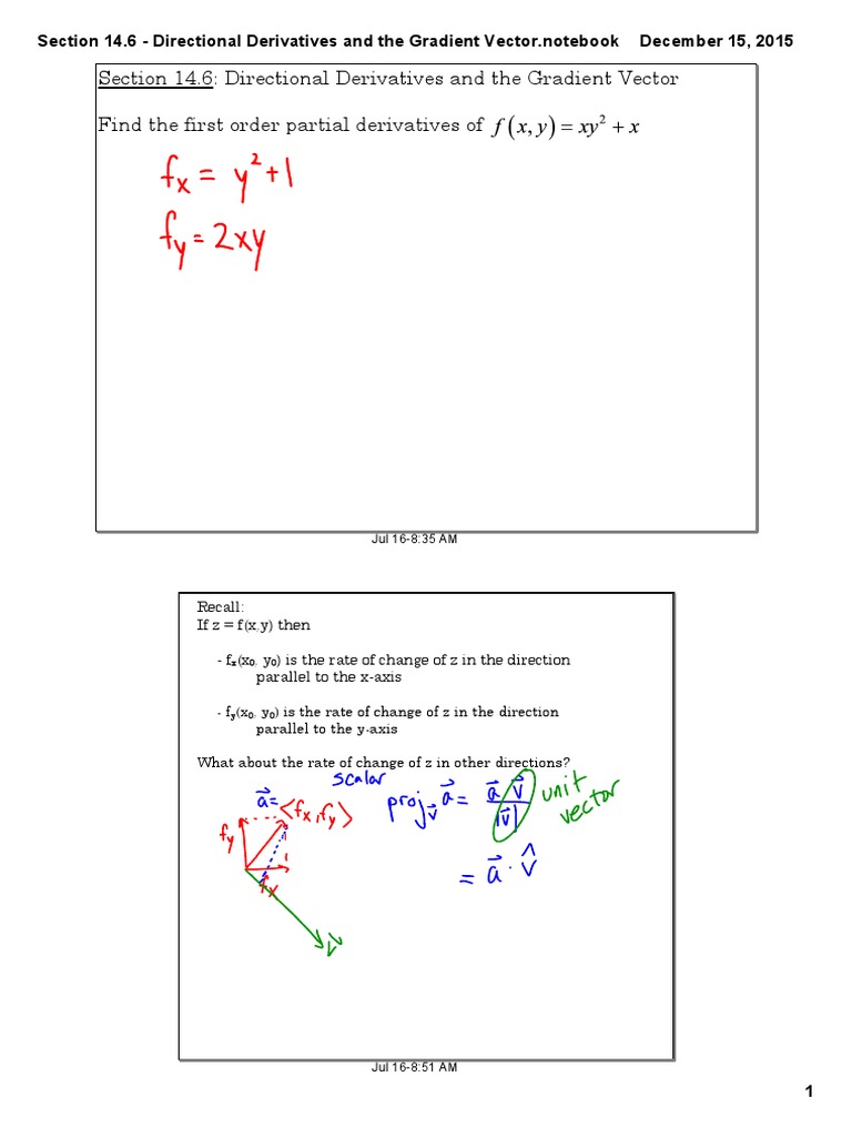 Directional Derivatives & Gradient | PDF | Derivative | Gradient