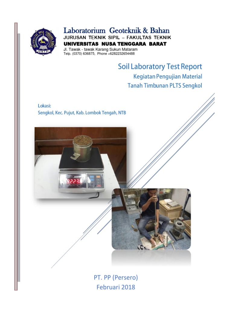 Uji Laboratorium Tanah PLTS Sengkol | PDF | Teknologi & Rekayasa