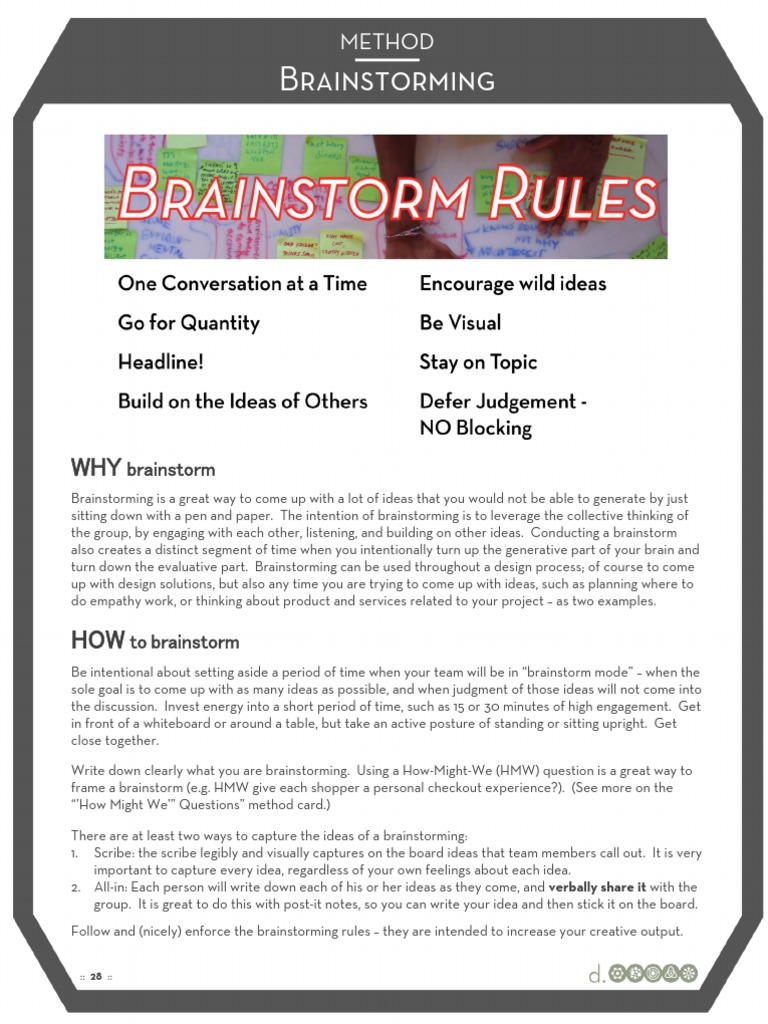 Brainstorming Method | PDF