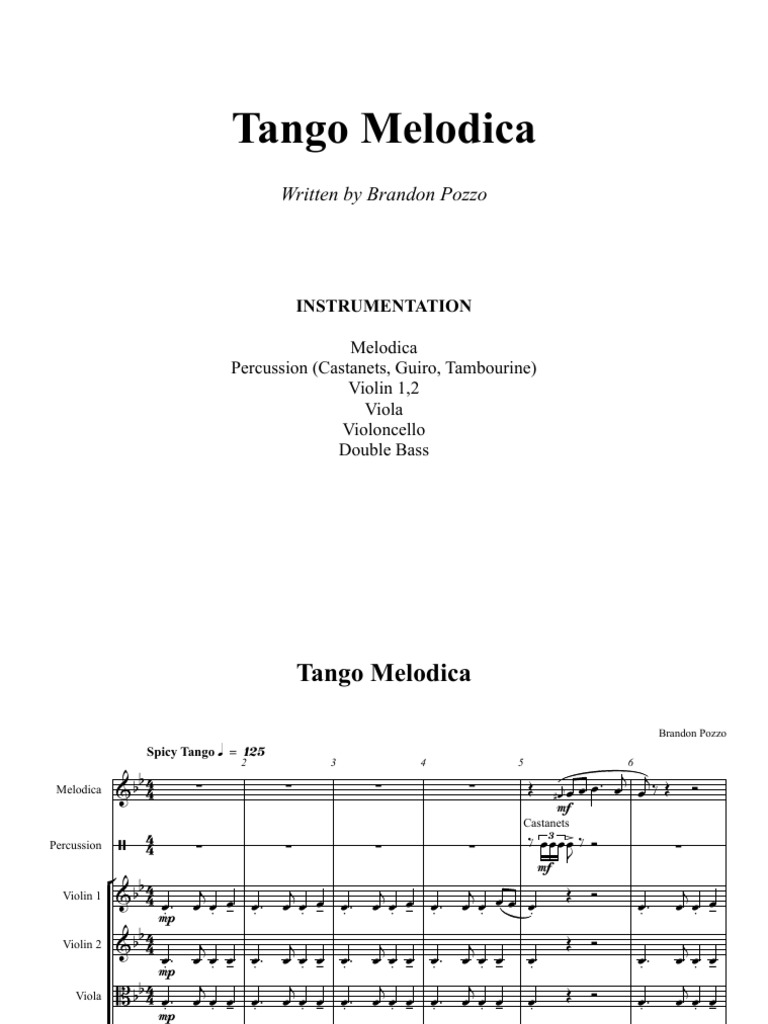 T Ango Melodica: W Ritten by Brandon Pozzo | PDF