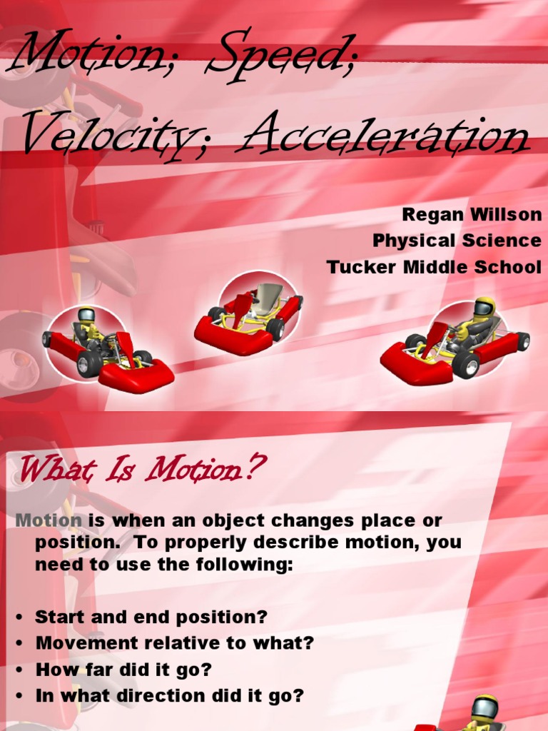 Motion, Speed, Acceleration, Velocity, and Force | PDF | Speed ...