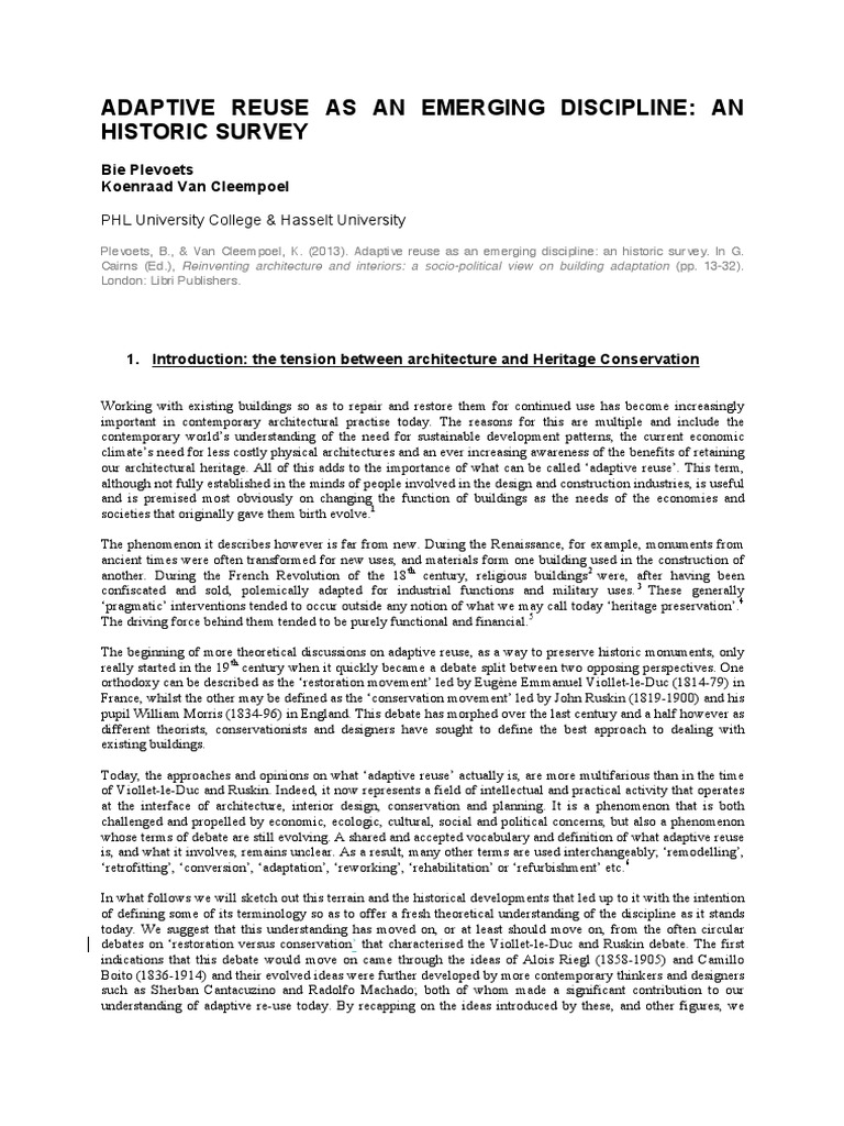 Historical Perspectives on Adaptive Reuse | PDF | Sustainability | City