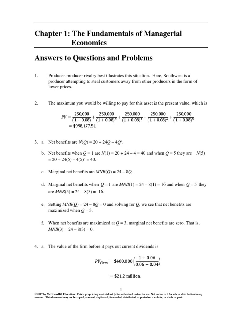 Solution Manual For Managerial Economics Business Strategy 9th Edition ...