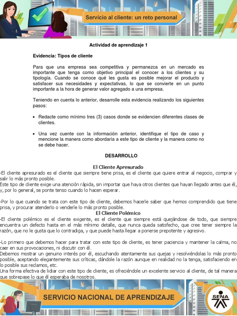Guía para Tratar Tipos de Clientes | PDF | Cliente | Aprendizaje