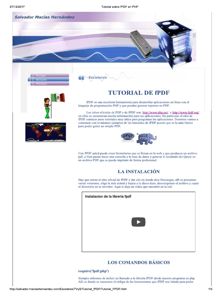 Tutorial Sobre FPDF en PHP-parte 1 | PDF
