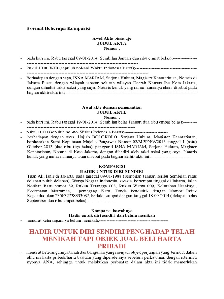 Format Beberapa Komparisi | PDF
