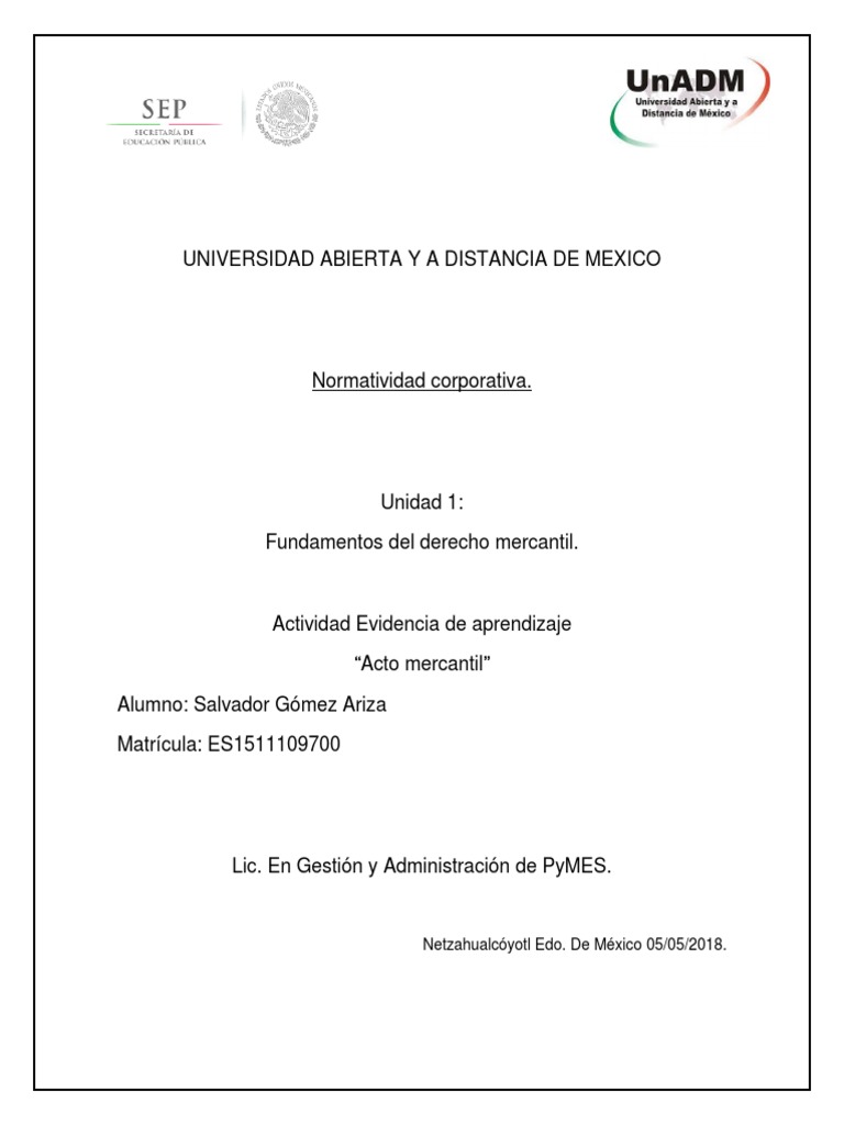 Gnoc U1 Ea | PDF | Alimentos | Negocios (general)