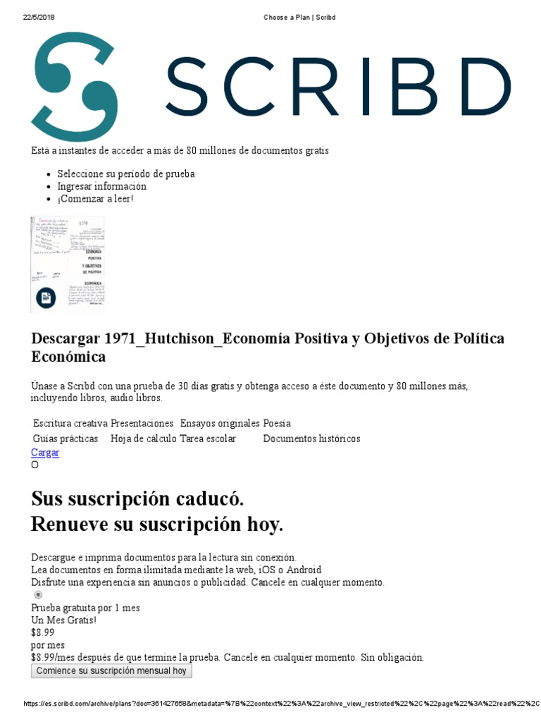 Subscription Plans and Options for Accessing Documents on Scribd | PDF