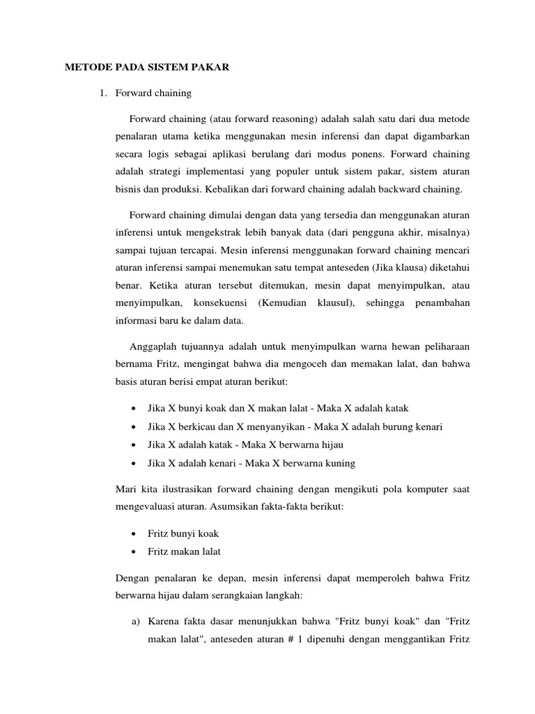 Metode Pada Sistem Pakar | PDF | Komputer
