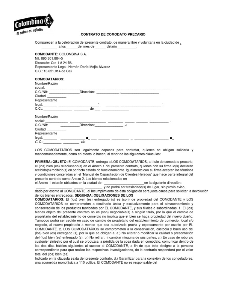 Contrato de Comodato Precario | PDF | Propiedad | Gobierno