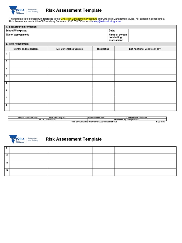 Task Based Risk MG T Form | Download Free PDF | Risk Assessment | Risk
