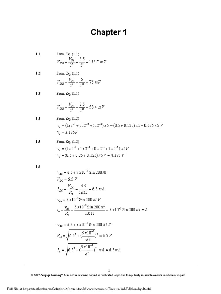Solution Manual For Microelectronic Circuits 3rd Edition by Rashid ...